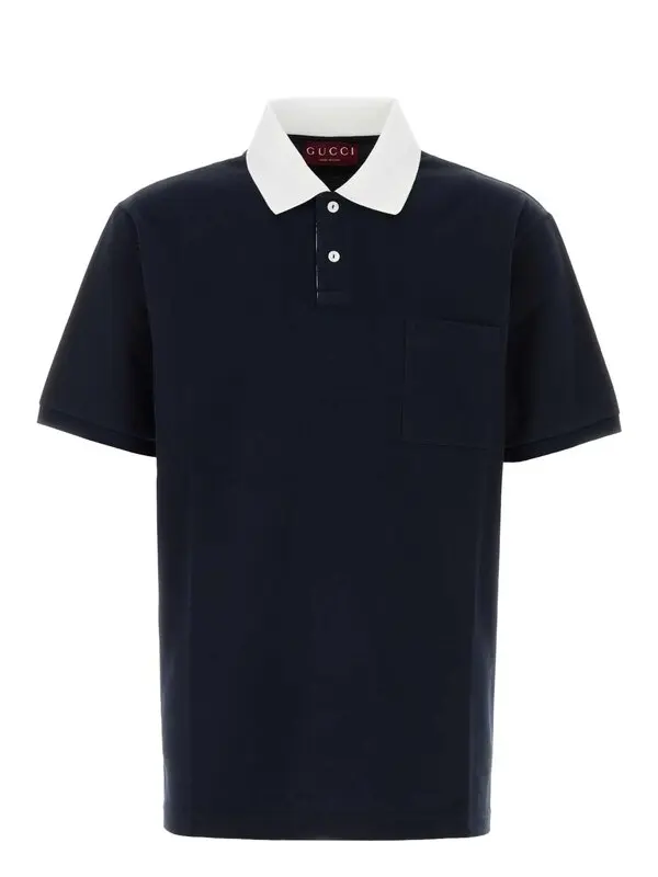 Gucci Midnight Stretch Piquet Polo Shirt - Blue