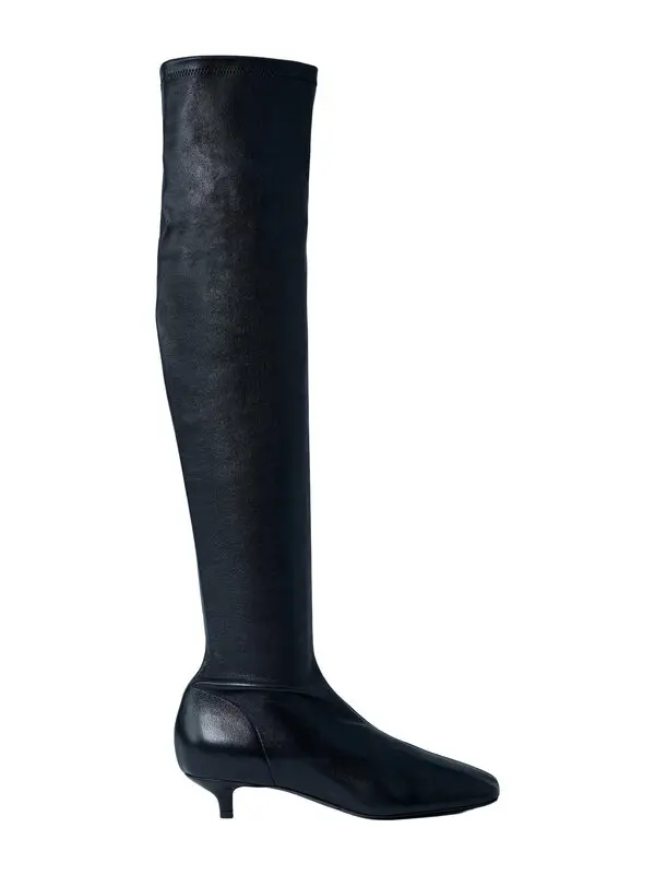 TOTEME Stretch Leather Knee-high Boots - Black