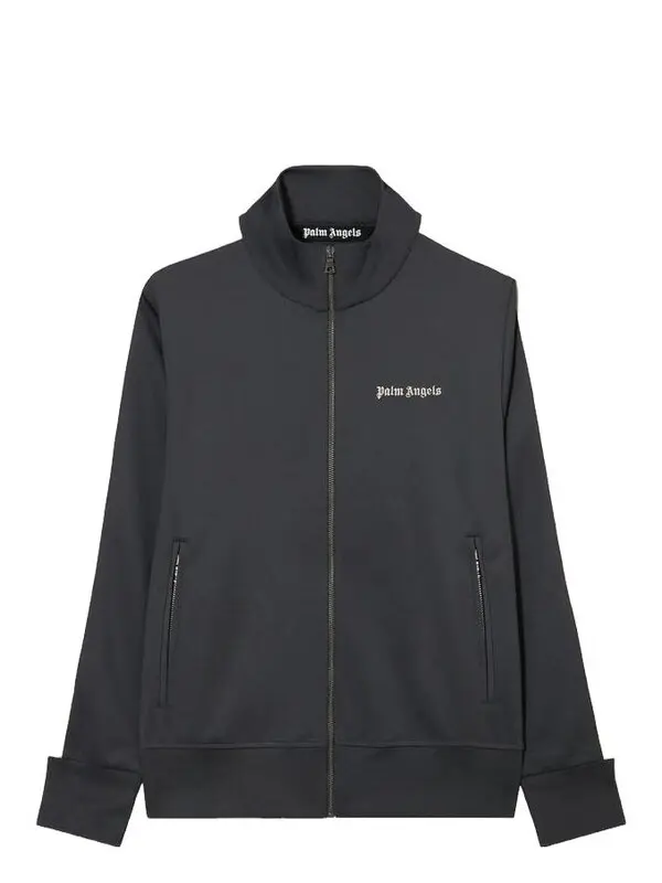 Palm Angels Zip Up Bomber Jacket With Striped Detail - Gray