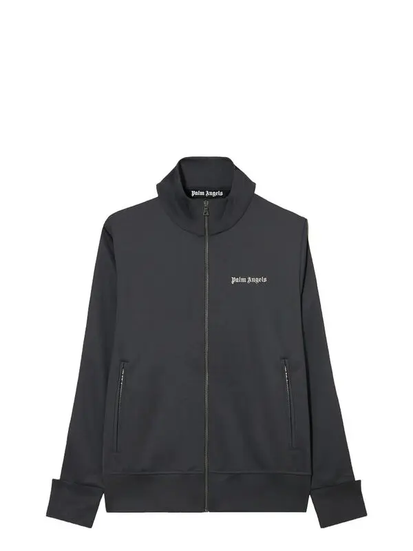 Palm Angels Zip Up Bomber Jacket With Striped Detail - Gray