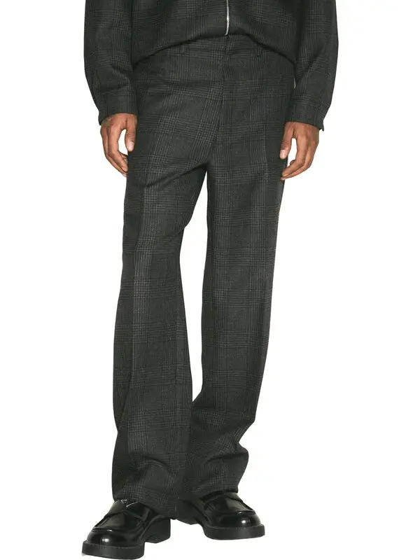 Prada Wool Tailored Plaid Pants - Gray