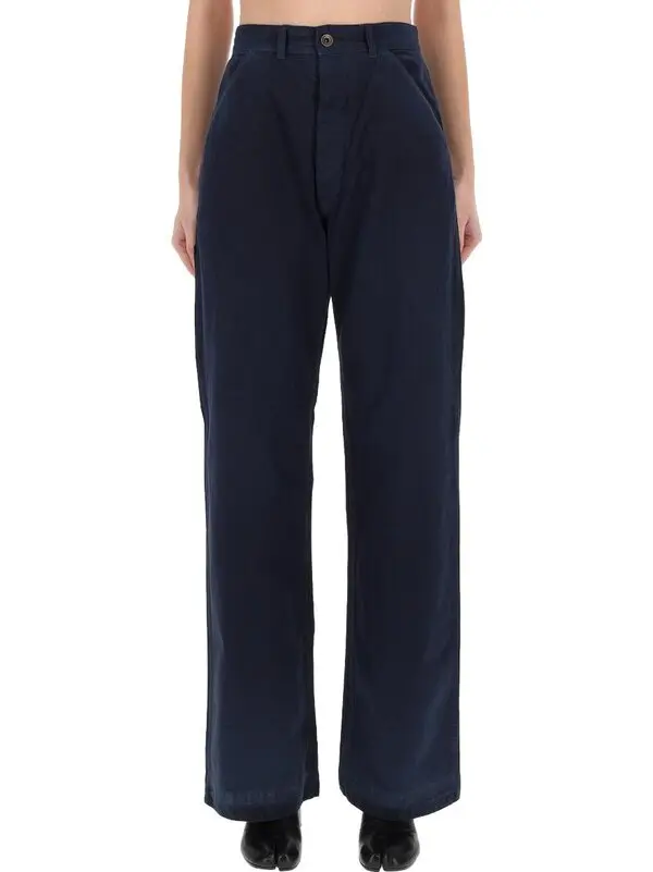 MAISON MARGIELA Herringbone Wide Leg Jeans - Blue