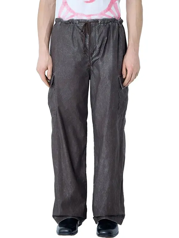 Our Legacy Way Coated Drawstring Cargo Pants - Brown