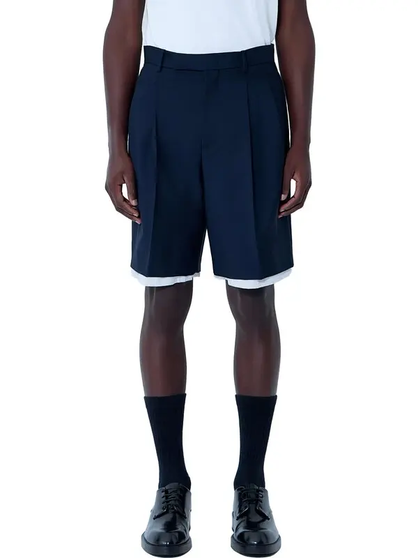 JIL SANDER Wool And Mohair Tailored Shorts - Blue