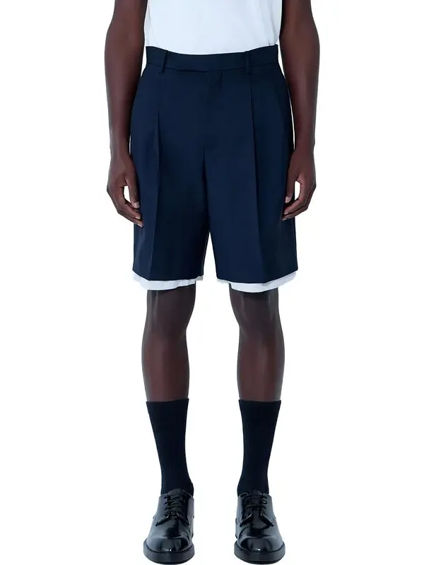 JIL SANDER Wool And Mohair Tailored Shorts - Blue