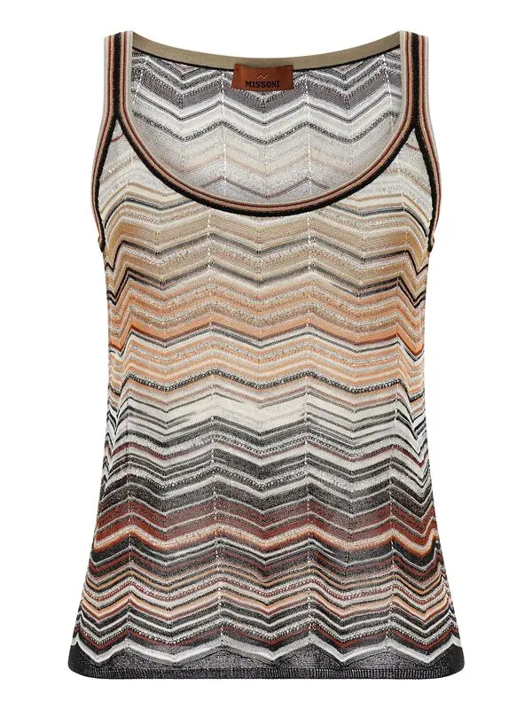 Missoni Chevron Lamé Sequin Tank Top - Multicolor