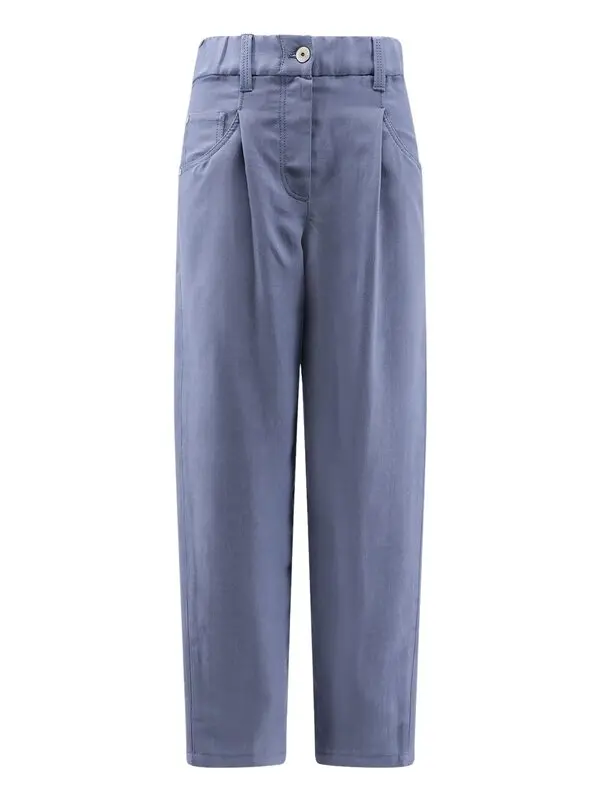 Brunello Cucinelli Viscose And Linen High-waisted Trousers - Multicolor