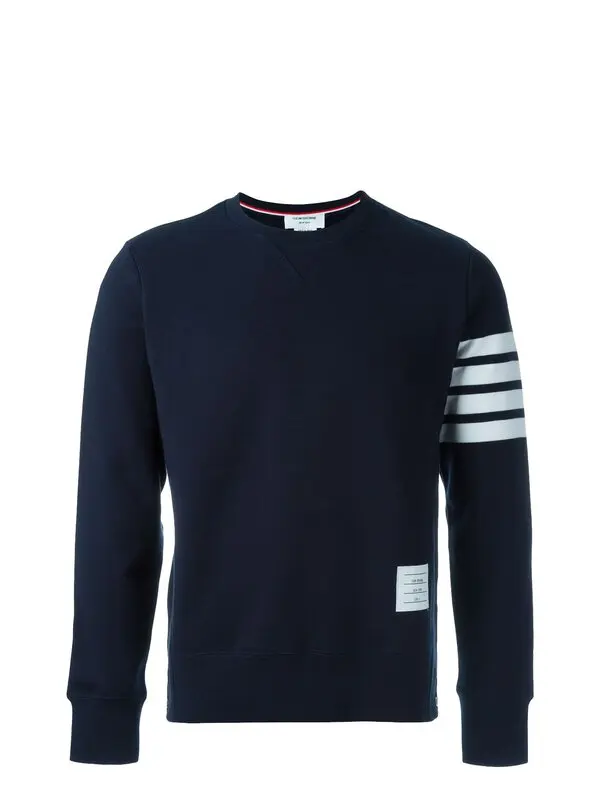 Thom Browne Crewneck Sweatshirt With 4-bar Stripe Detail - Multicolor