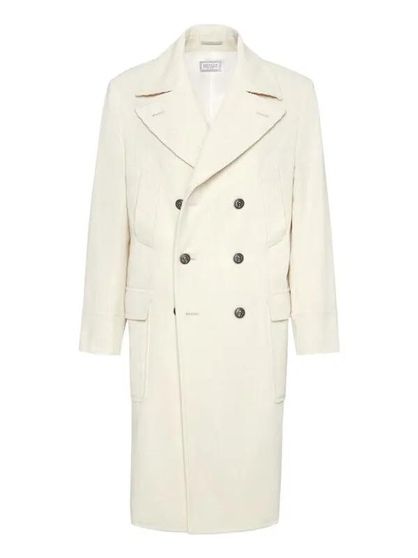 Brunello Cucinelli Cashmere Velvet Double-breasted Coat - Multicolor