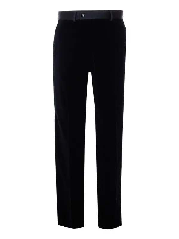 Fendi Velvet Straight-leg Trousers - Black