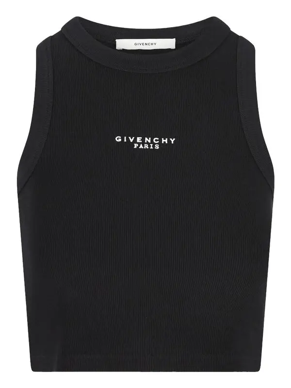 Givenchy Ribbed Knit Sleeveless Top - Black