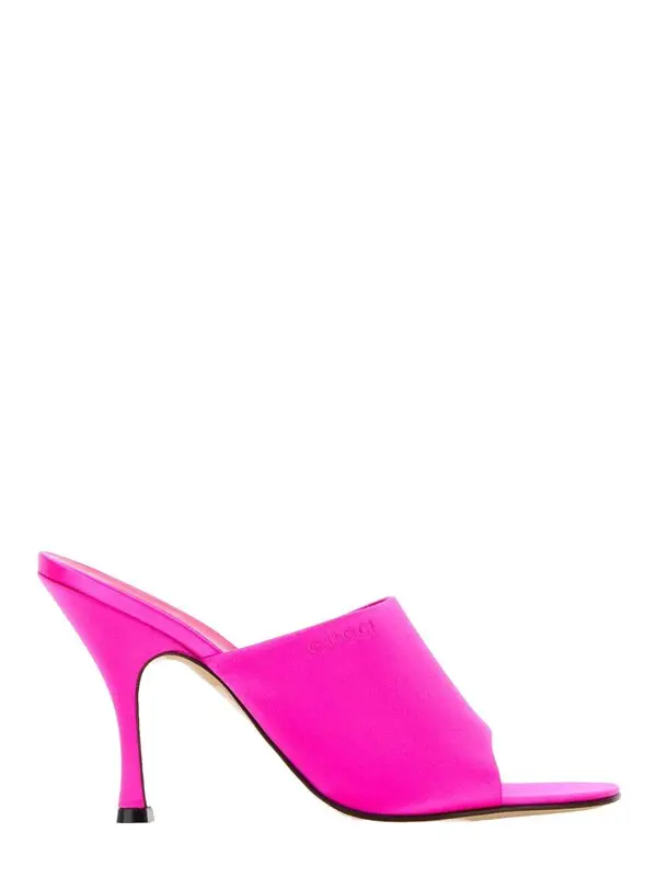 Gucci Fuchsia Satin Mules - Pink
