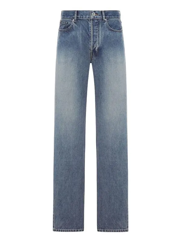 JW Anderson Straight Leg Mid-blue Denim Jeans - Multicolor
