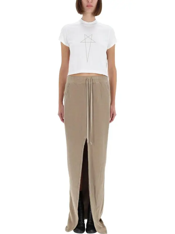 Rick Owens Cropped Small T-shirt - Cream