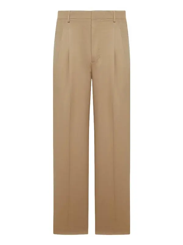Ami Tailored Cotton Trousers With Pleats - Multicolor