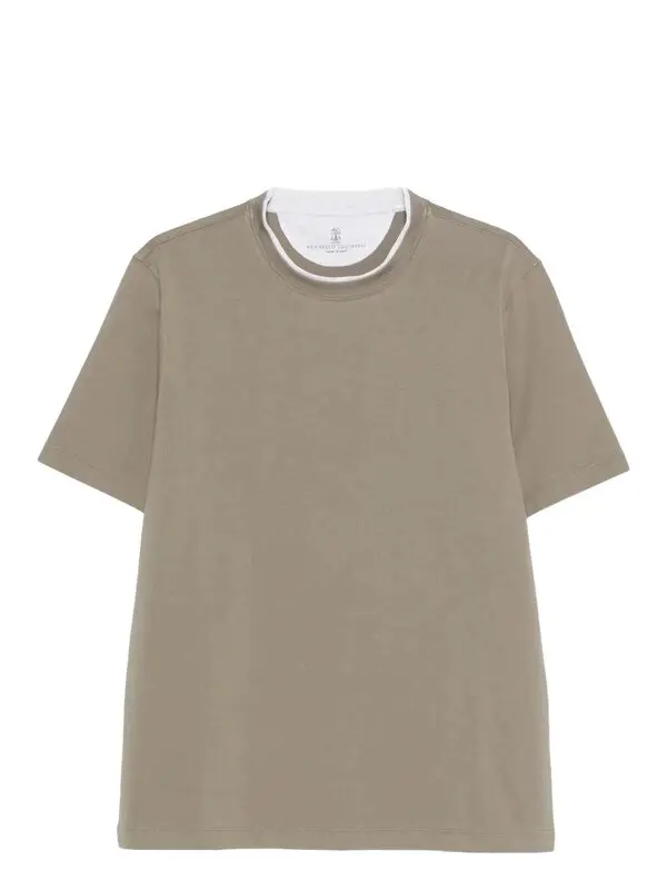 Brunello Cucinelli T-shirt With Faux-layering - Multicolor