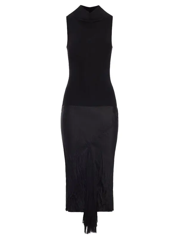 Rick Owens Asymmetrical Midi Dress - Black