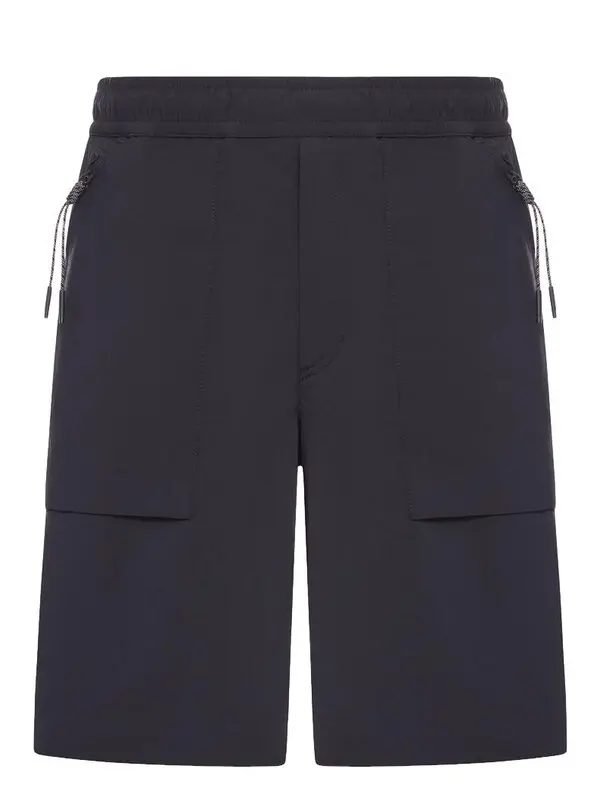 Moncler Technical Fabric Shorts With Drawstring Waist - Black