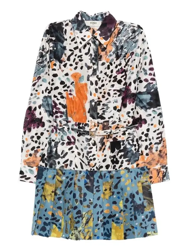 Fendi Printed Silk Dress - Multicolor