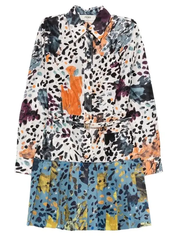 Fendi Printed Silk Dress - Multicolor
