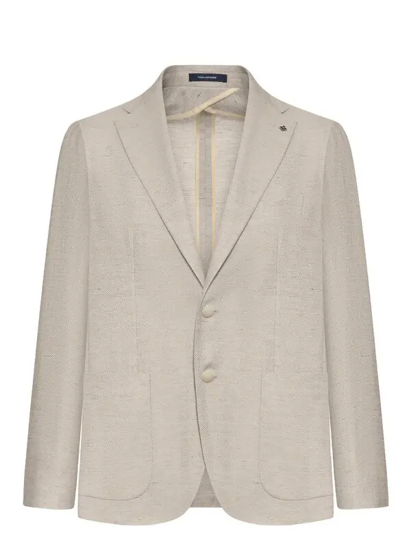 Tagliatore Montecarlo Tailored Linen Jacket In Dove Grey - Gray