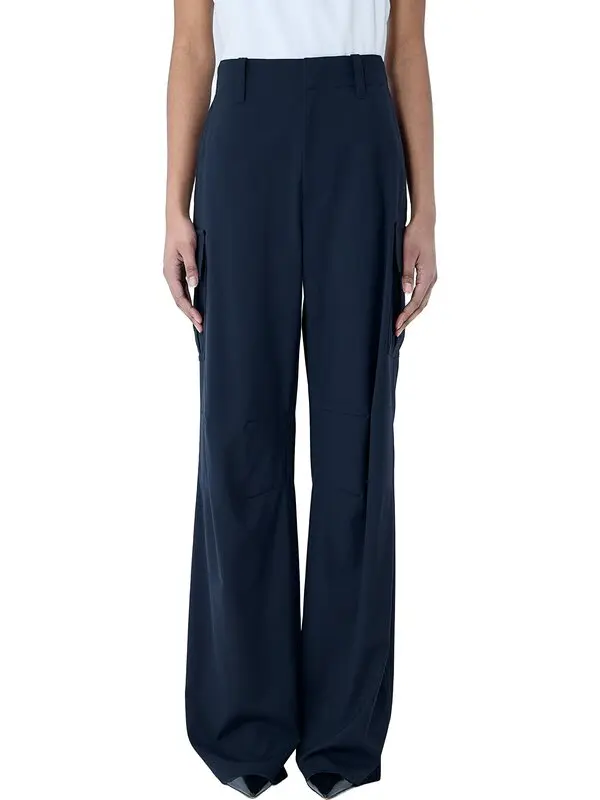 Bottega Veneta Fine Wool Cargo Pants - Blue