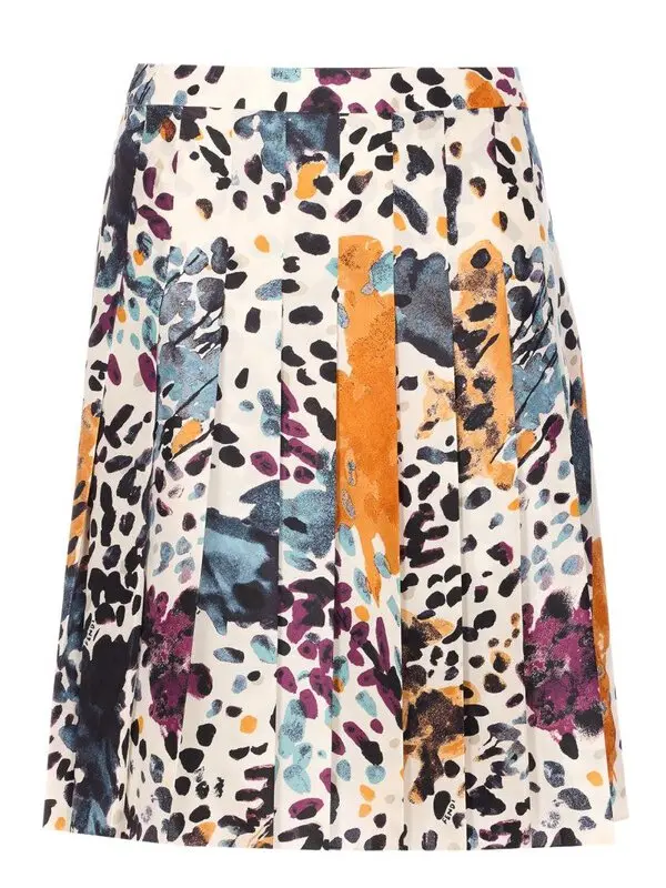 Fendi Pleated A-line Skirt - Multicolor
