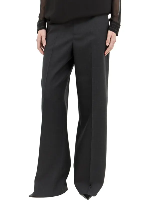 Gucci Wool Wide-leg Tailored Pants - Gray