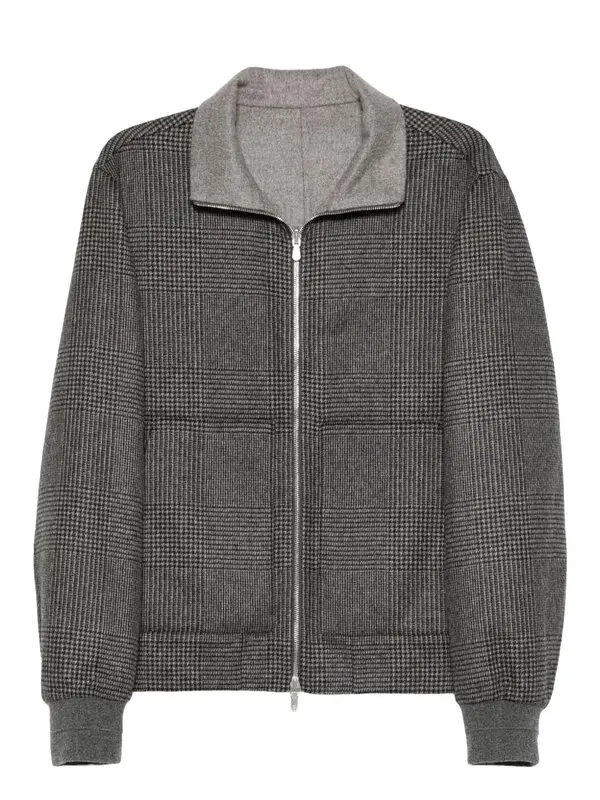 Brunello Cucinelli Cashmere Check Bomber Jacket - Multicolor