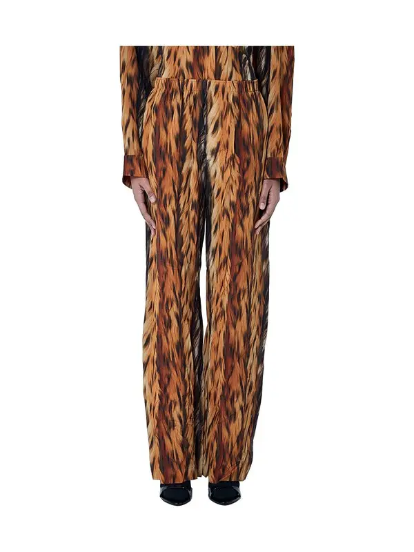 Balenciaga Ai Croc Silk Satin Pants - Brown