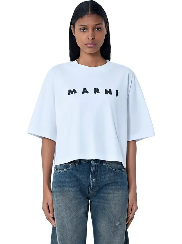 Marni Logo Motif T-shirt - White