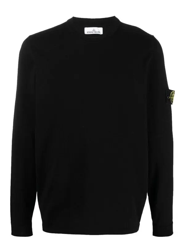 Stone Island Cotton Crewneck Sweater With Logo Patch - Multicolor