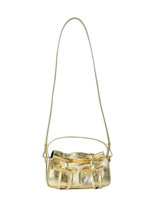 Acne Studios Micro Metallic Leather Crossbody Bag - Gold