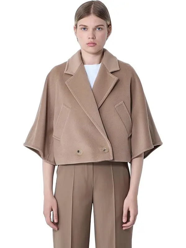 Max Mara Double-breasted Cropped Wool Jacket - Multicolor