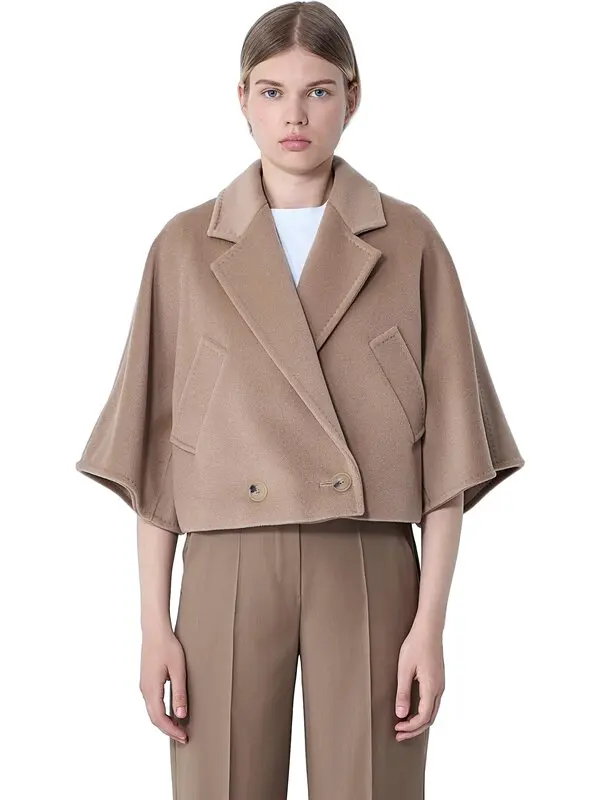 Max Mara Double-breasted Cropped Wool Jacket - Multicolor