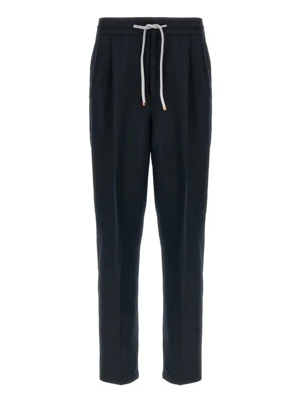 Brunello Cucinelli Linen Blend Trousers - Blue