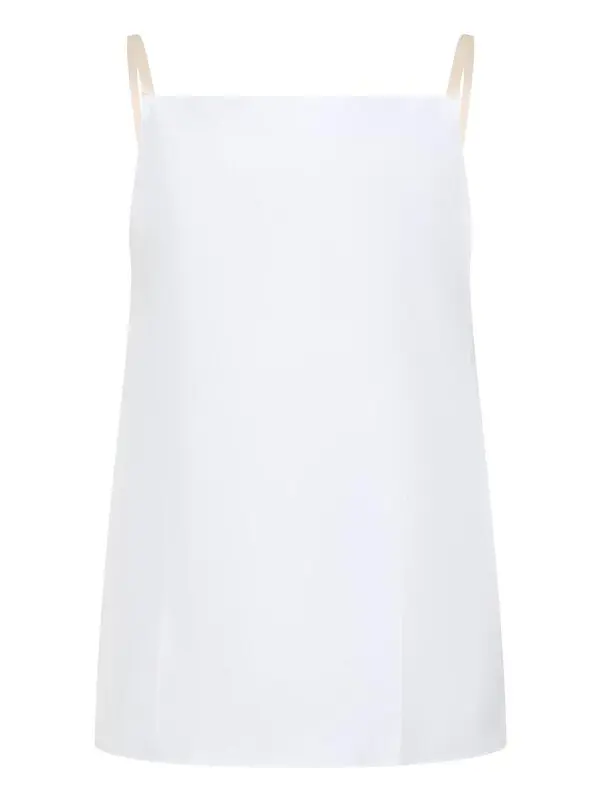 Carven Polyester Blend Top With Adjustable Straps - White