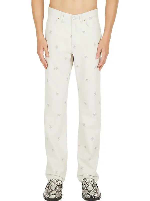 Martine Rose Relaxed Floral Print Jeans - White