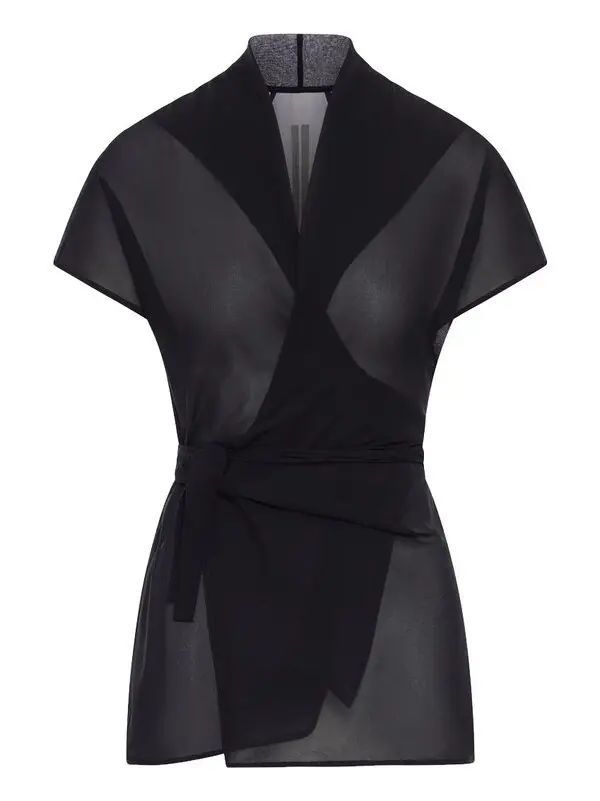 Rick Owens Silk T-shirt Wrap - Black