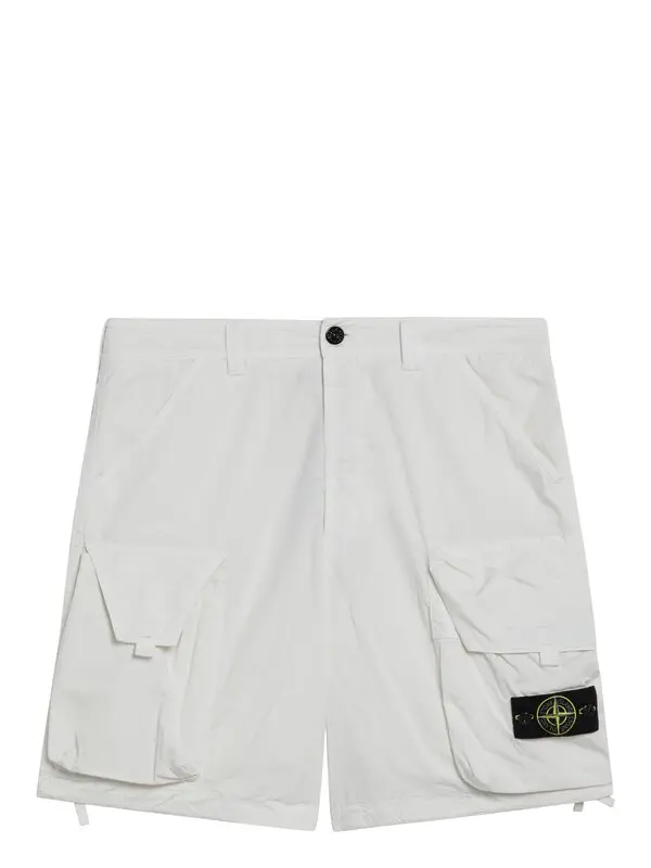 Stone Island Cotton And Nylon Ripstop Cargo Shorts - White