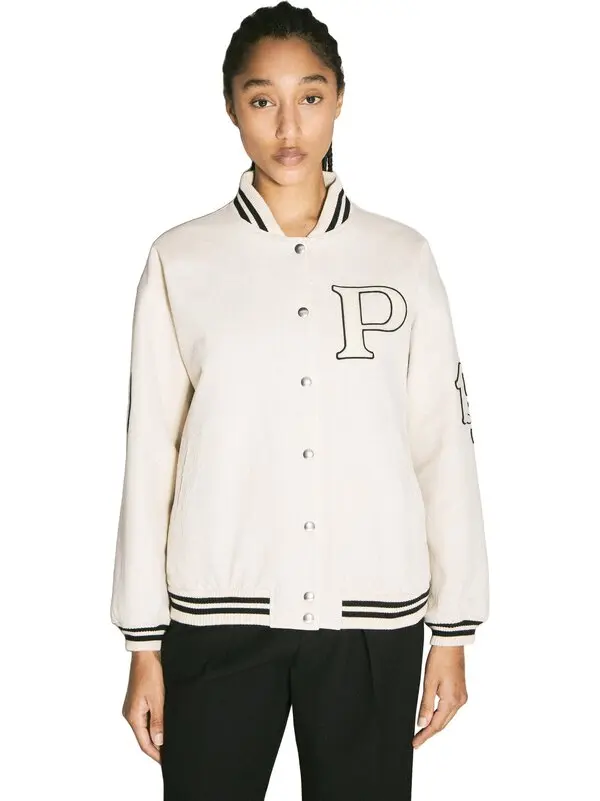 Prada Canvas Bomber Jacket With Graphic Patches - Multicolor