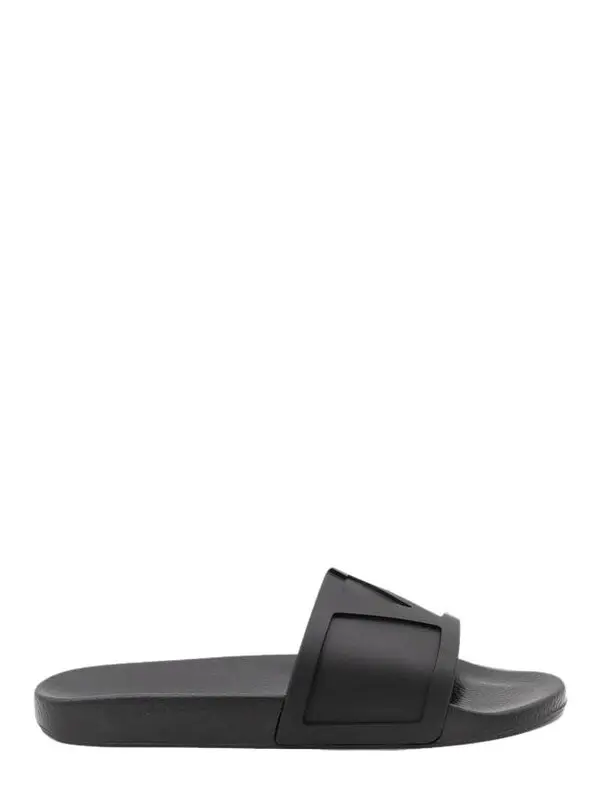 Valentino Garavani Maxi Vlogo Signature Rubber Slides - Black