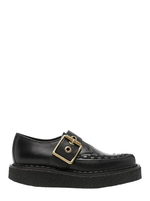 VIVIENNE WESTWOOD Leather Woven Monk Strap Platform Shoes - Black