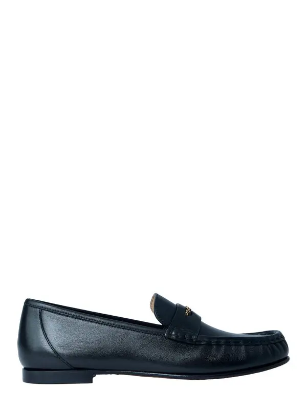 Chloé Leather Loafers With Penny Strap - Black