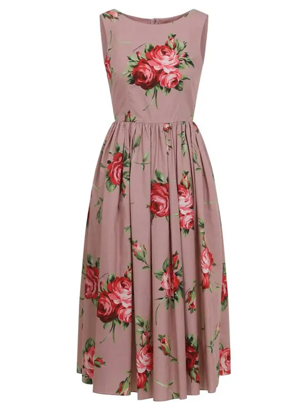Dolce & Gabbana Bouquet Rose Midi Dress - Multicolor