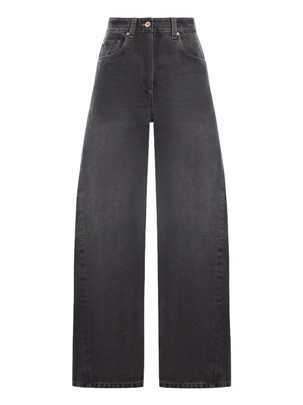 Brunello Cucinelli Wide Leg Denim Jeans - Multicolor