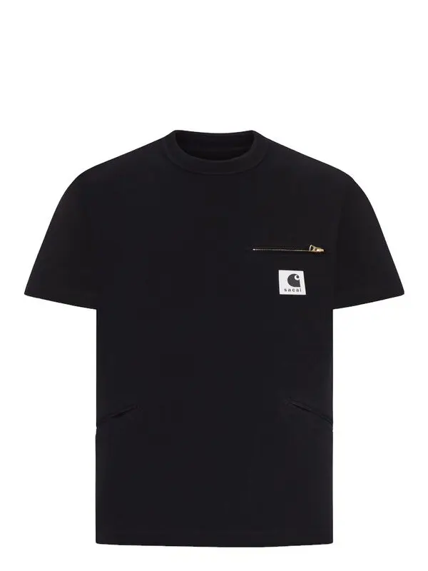 SACAI X CARHARTT Cotton Jersey T-shirt - Black