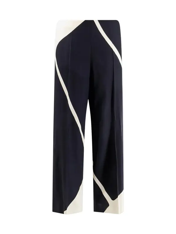 Alberta Ferretti Viscose Trousers With Bicolor Print - Multicolor