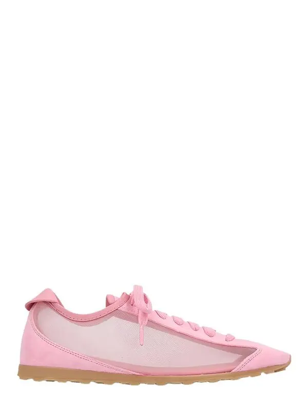 Jacquemus Paneled Mesh And Suede Lace-up Trainers - White