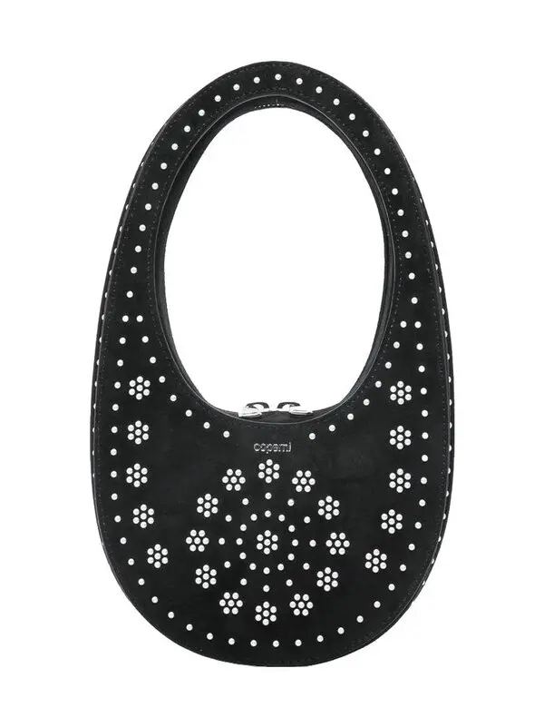 Coperni Suede Floral Motif Mini Bag - Black
